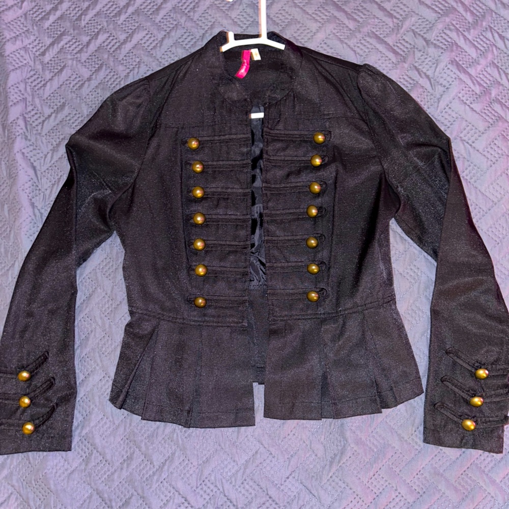 Victorian Inspired Military Jacket W/Gold Buttons - Gem